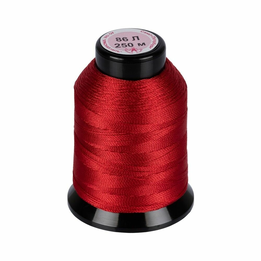 Нитки лавсан КНР 100% полиэфир 250 м, 5 шт № 132 красный (86Л)