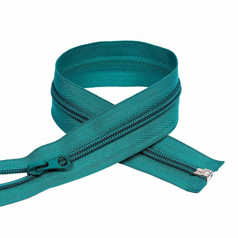 Молния MaxZipper пластмассовая, спираль, 35 см, цвет F257, бирюзовый, упаковка 50 штук
