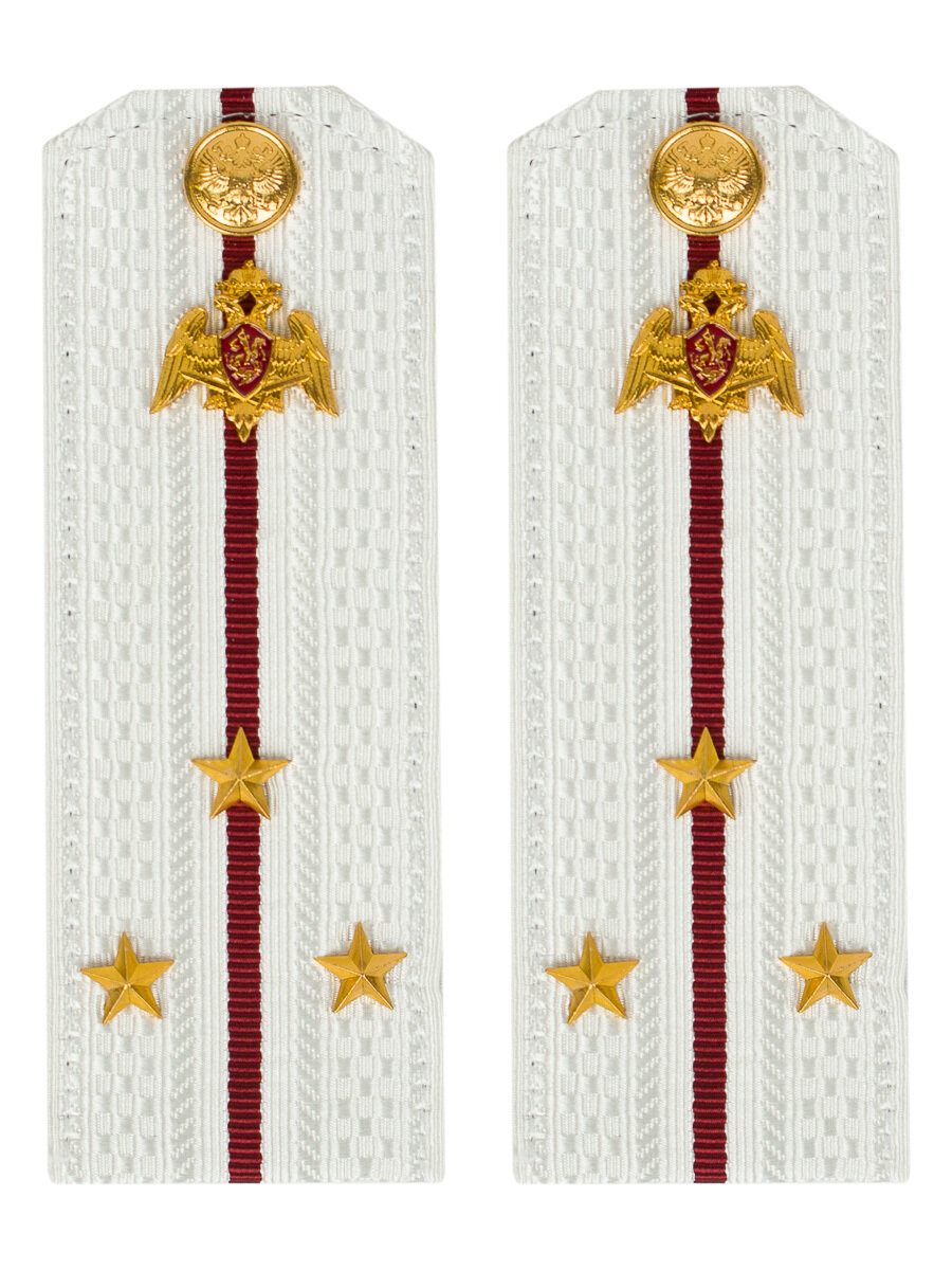 Погоны Росгвардии Фсвнг на рубашку белые 14х5 см Картон звание Старший Лейтенант
