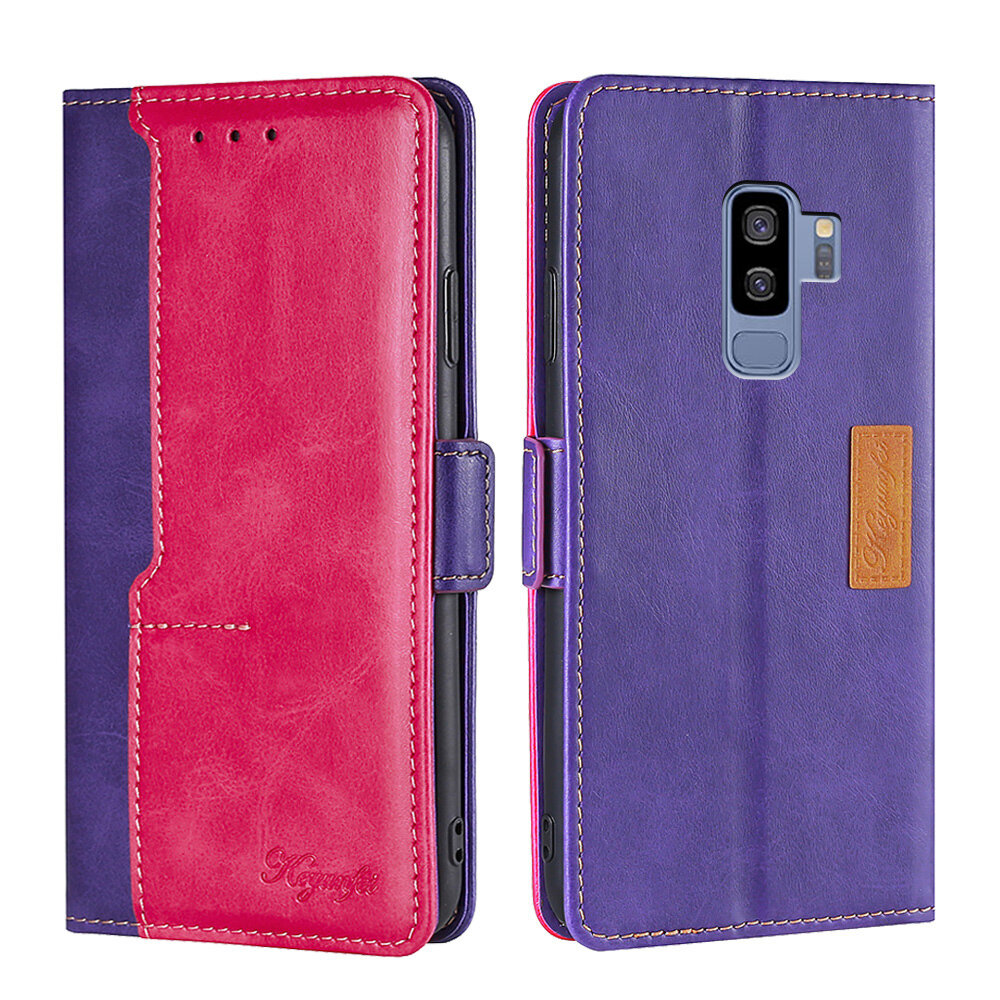 Чехол-книжка MyPads для Samsung Galaxy S9 Plus SM-G965F / Самсунг S9+, смешать два цвета (красный + фиолетовый)