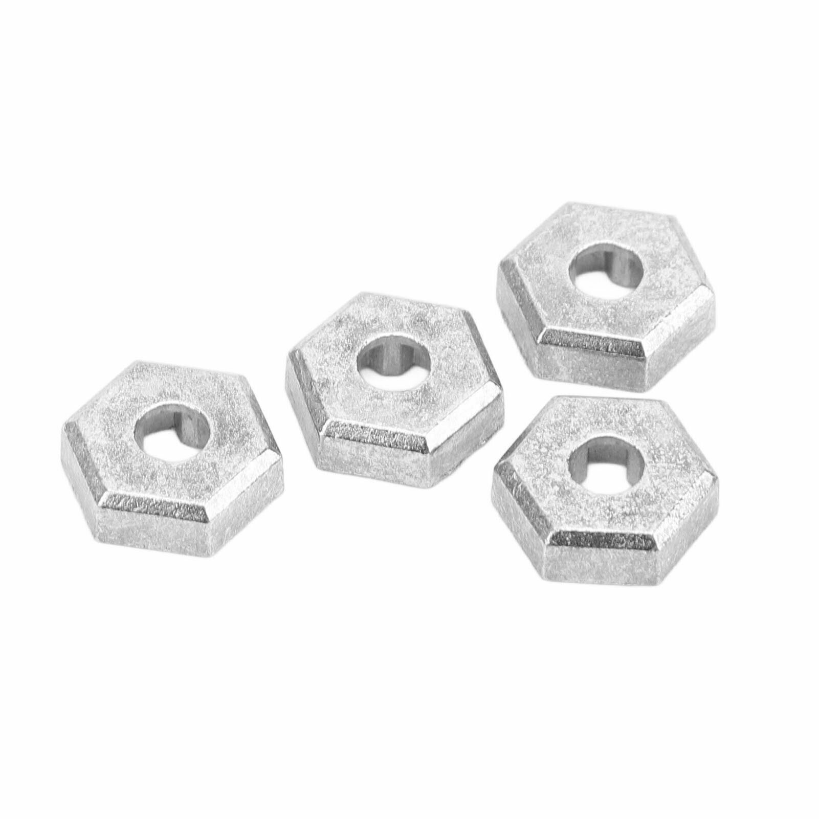 4 шт. 1/16 RC шестигранная муфта из сплава цинка, серебро, шестигранный адаптер для RC колеса для SCY 16101 16102 16103 16201 1/16 RC автомобили