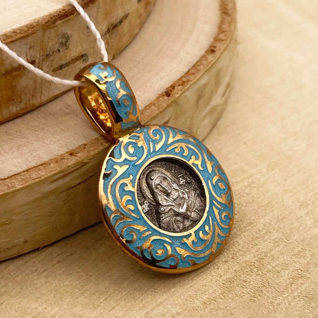 Подвеска, серебро, 925 проба, чернение, золочение, оксидирование, эмаль