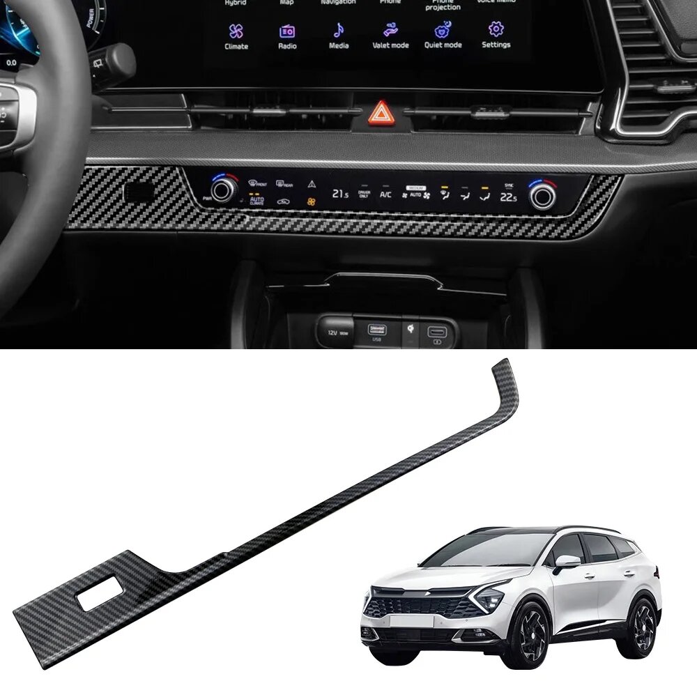 Накладка На Кнопки Из Карбона Для Kia Sportage NQ5 2022-2024, Аксессуар Для Внутренней Отделки, USB-порт