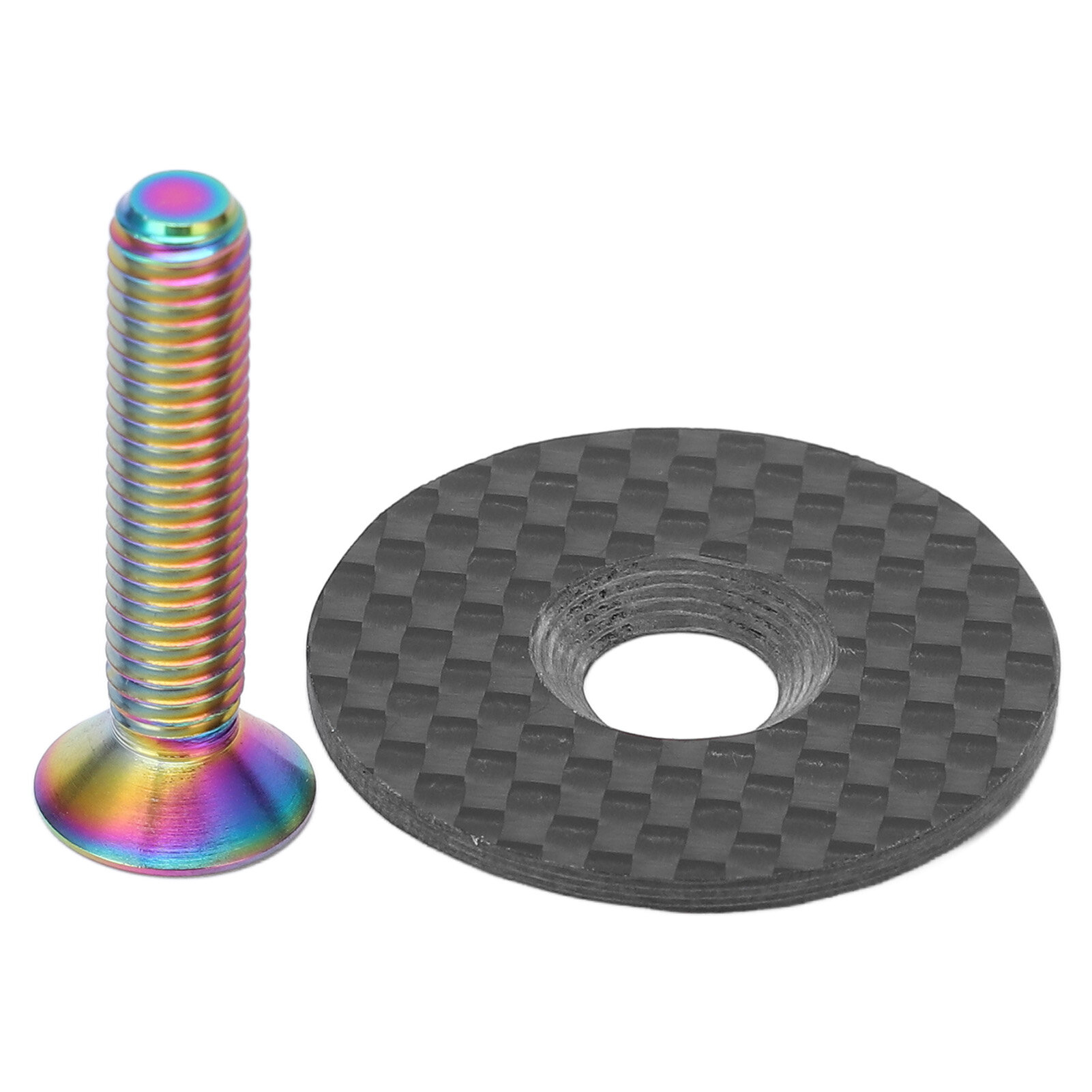 Верхняя крышка рулевой колонки велосипеда из углеродного волокна с винтом из титанового сплава для горного и шоссейного велосипеда.