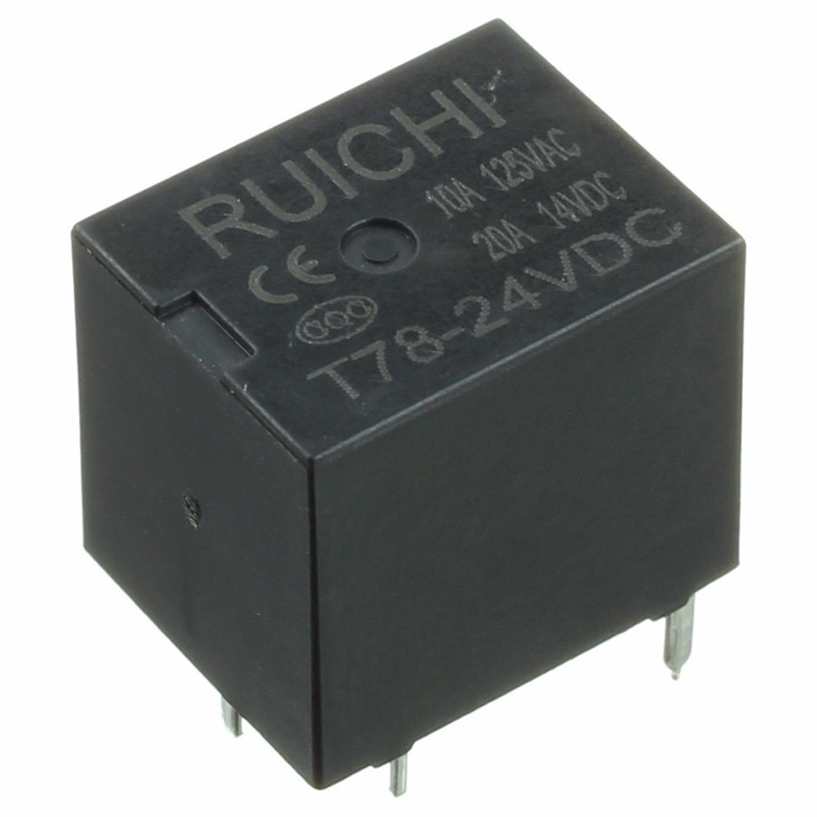 Реле 24В, 1 группа 10А 125VAC Ruichi T78-24VDC (T74) SPDT 1C