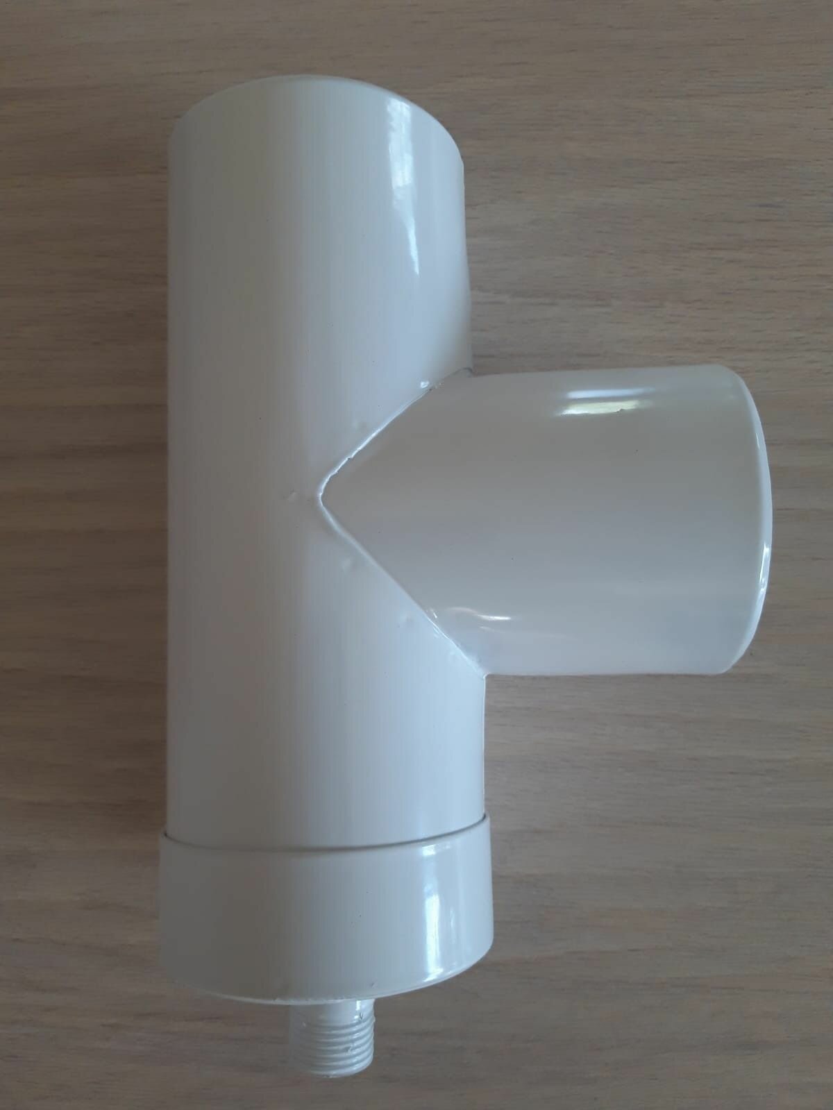 Тройник для вентиляции D80.90гр. с конденсатоотводом RAL 9016