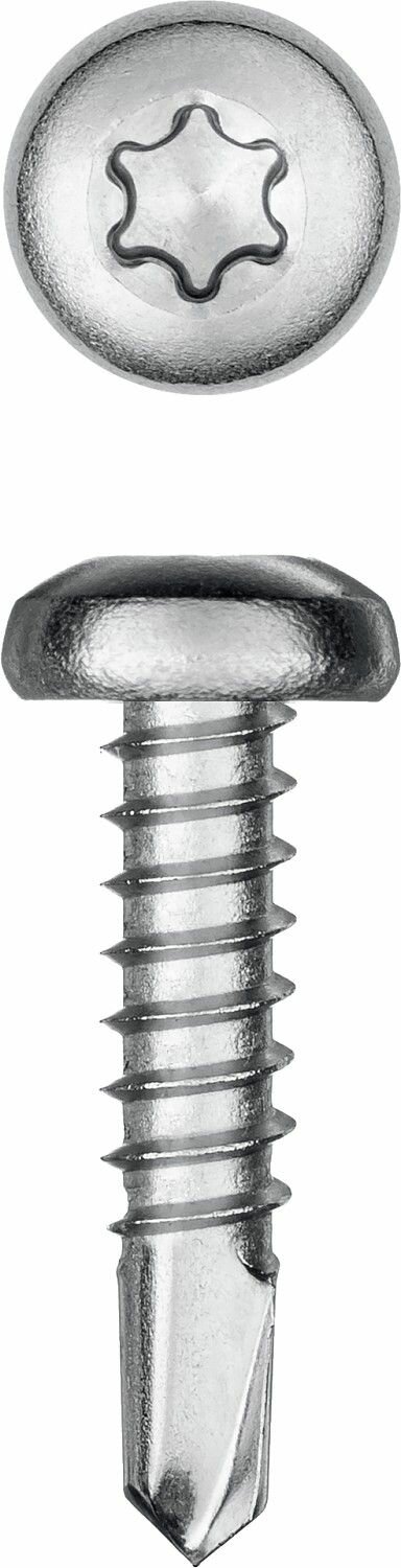 Сверло KRAFTOOL DS-P, 16 x 4.2 мм, А2, полукруглая головка, ТХ20, 500 штук, саморезы нержавеющие 300931-42-016