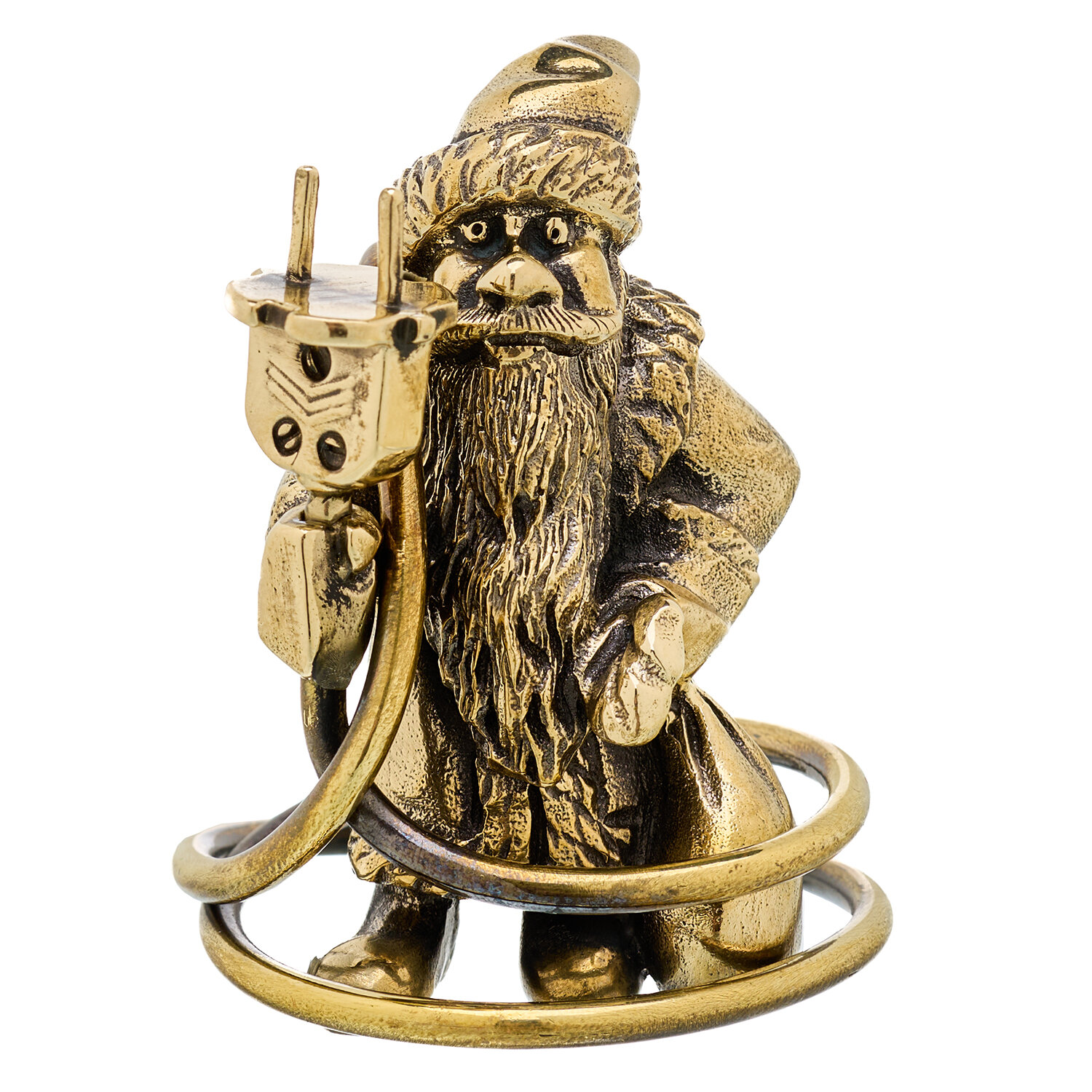 Бронзовая статуэтка "Дед Мороз электрик"