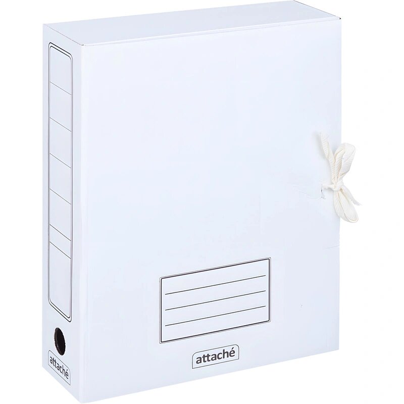 Короб архивный ATTACHE, с завязками 75 мм , бе лый