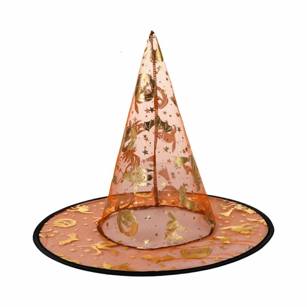 5 Головных уборов для выпускного вечера на Хэллоуин, Шляпы Ведьм и волшебников, Марлевые шляпы-Оранжевый