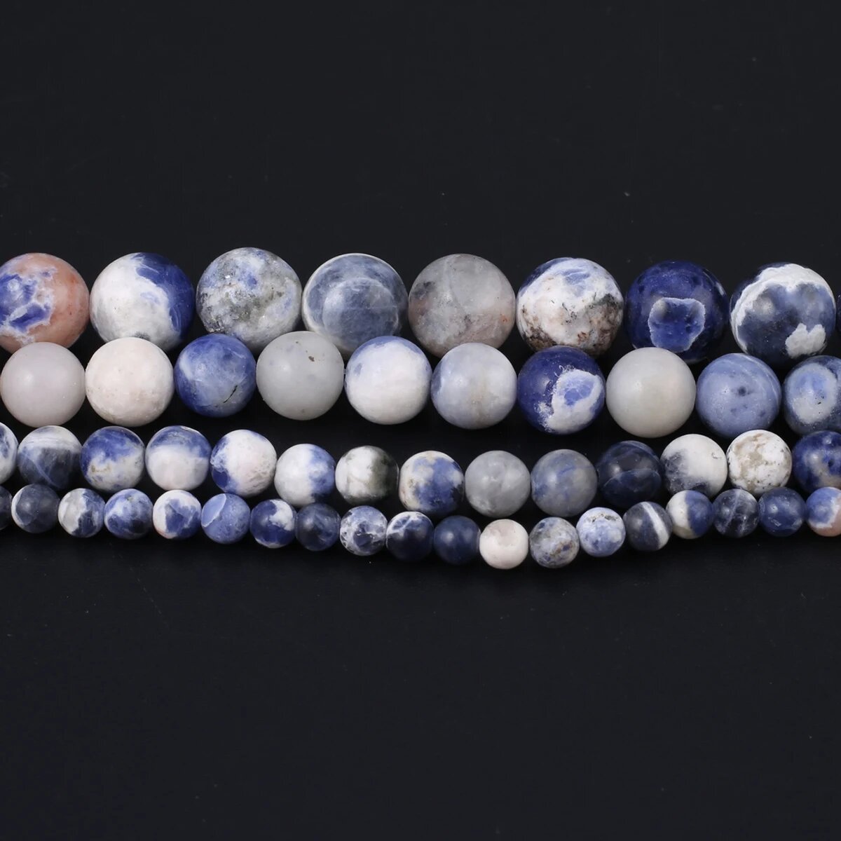 Бусины из агата Темно-синий, 6 мм, Sodalite