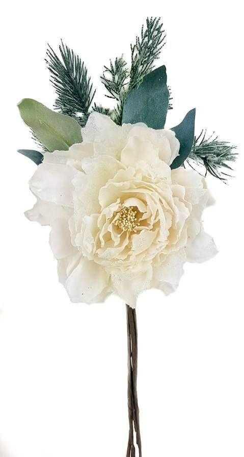 Искусственный цветок Country Artists "Пион", высота 40см, пластик/текстиль, светло-бежевый/светло-желтый