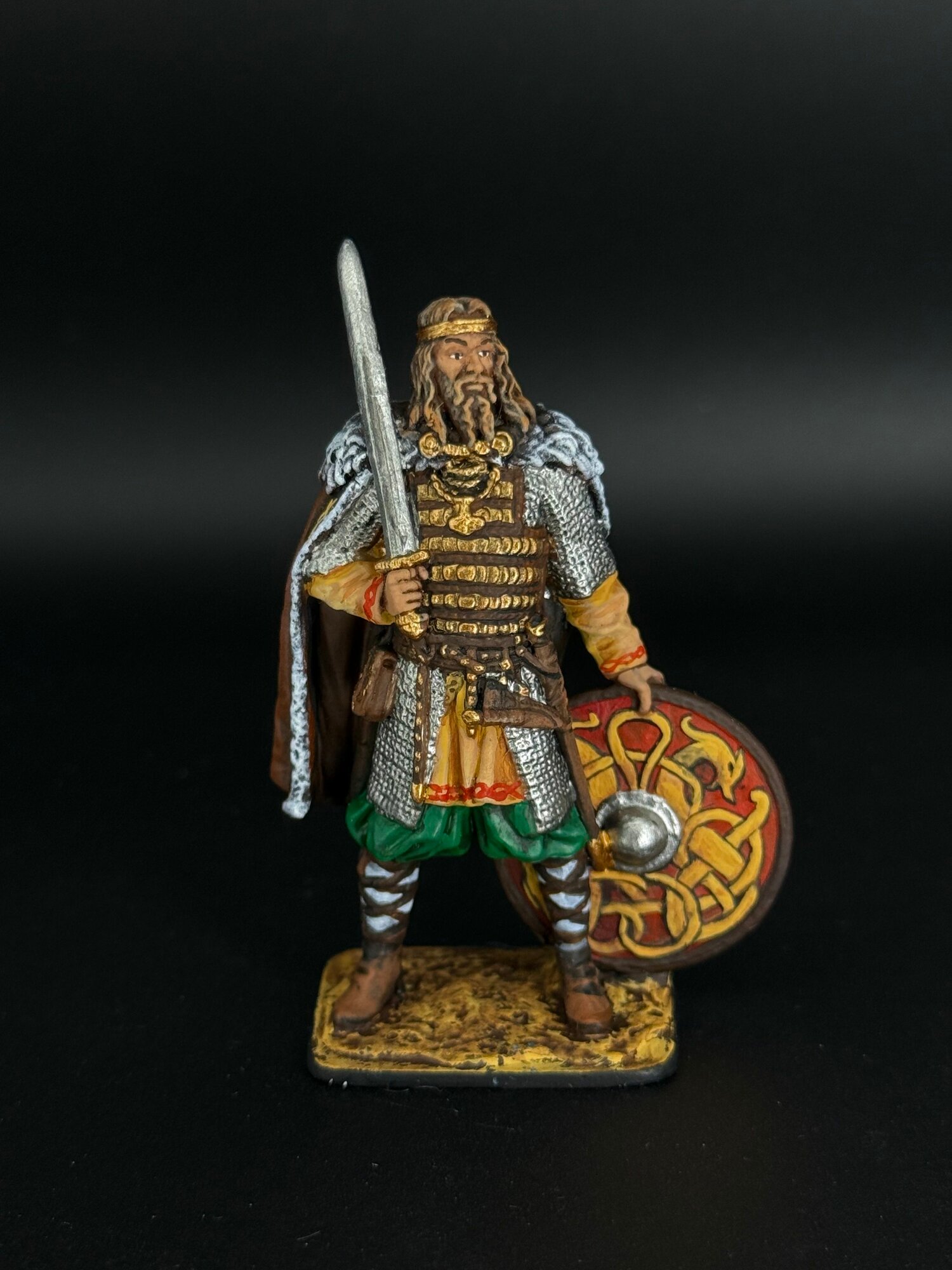 Коллекционный оловянный солдатик фигурка Рюрик, Князь Новгородский 54 мм масштаб 1:32 ручная роспись