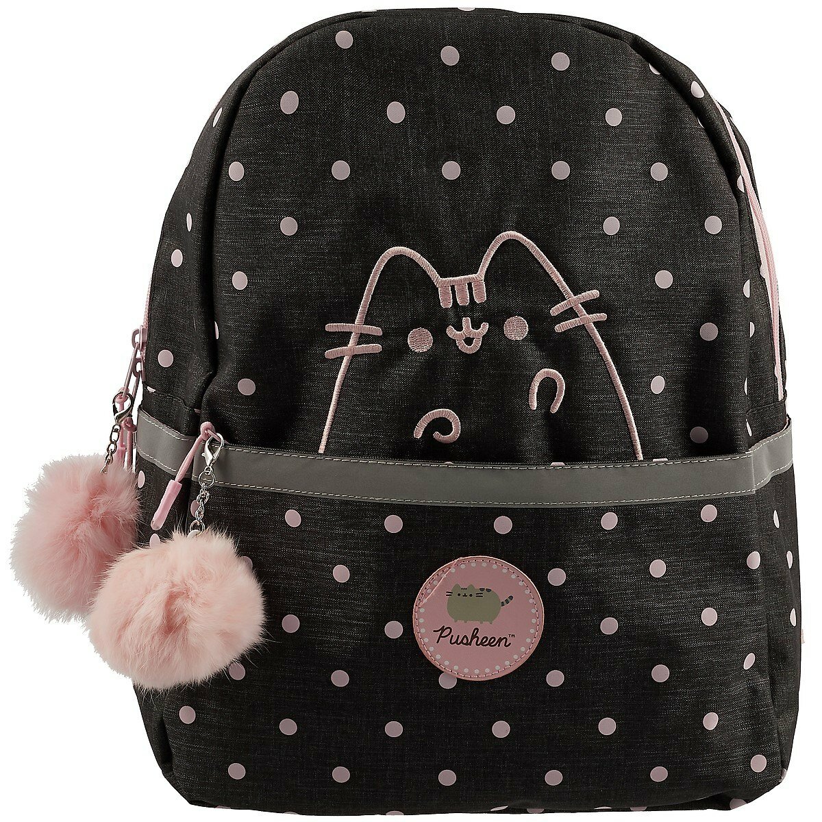 Рюкзак "Pusheen" 38,5*29*15, черный, уплотн. карман для ноутбука, поролон. спинка, регул. лямки, светоотраж. элементы
