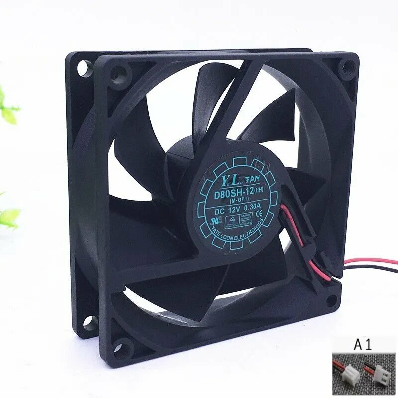 D80SH-12 12V 0.30A 8CM 8025 Вентилятор охлаждения 2 провода