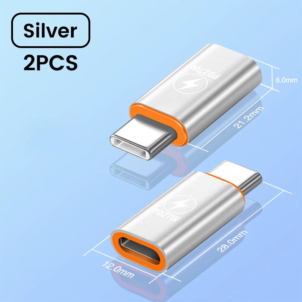 Адаптер Type-C на Lightning, 27W, 2шт, белый