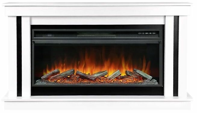 Каминокомплект Royal Flame Cosmo 42, 76х140х31см, цвет: Белый с черным с очагом Vision 42 LOG LED