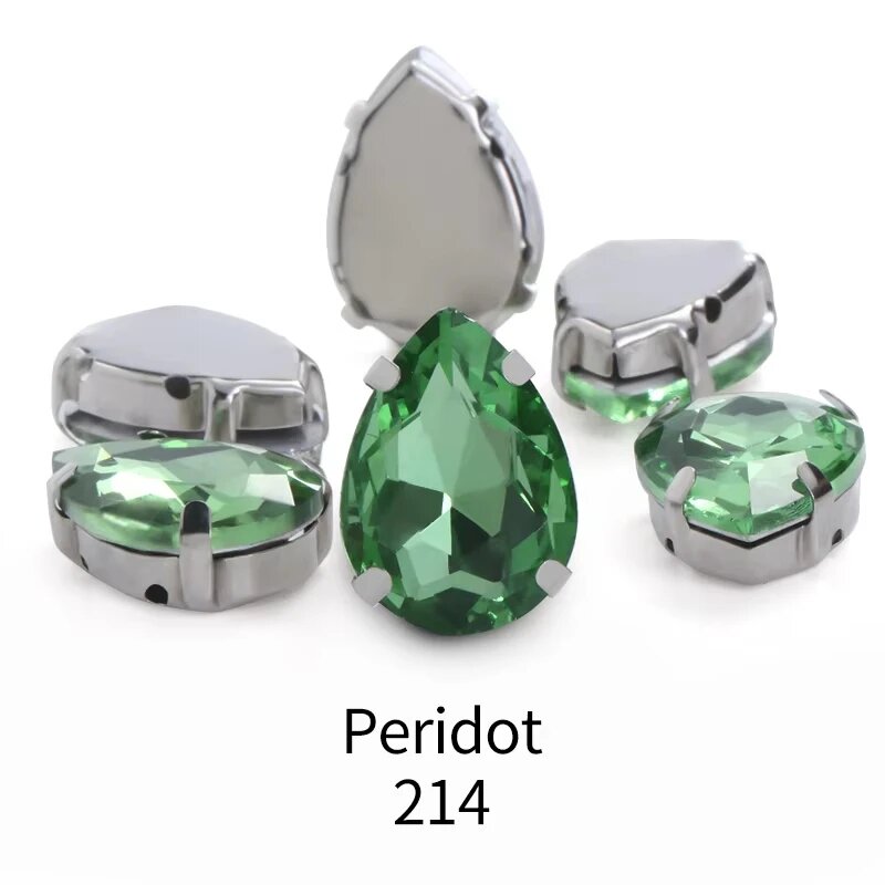 Стразы изумрудные 7x10mm, 50шт, 214