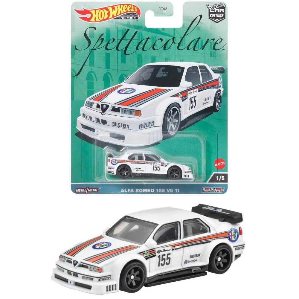 Машинка коллекционная Mattel Hot Wheels Premium Car Culture: FPY86 Alfa Romeo 155 V6 Ti
