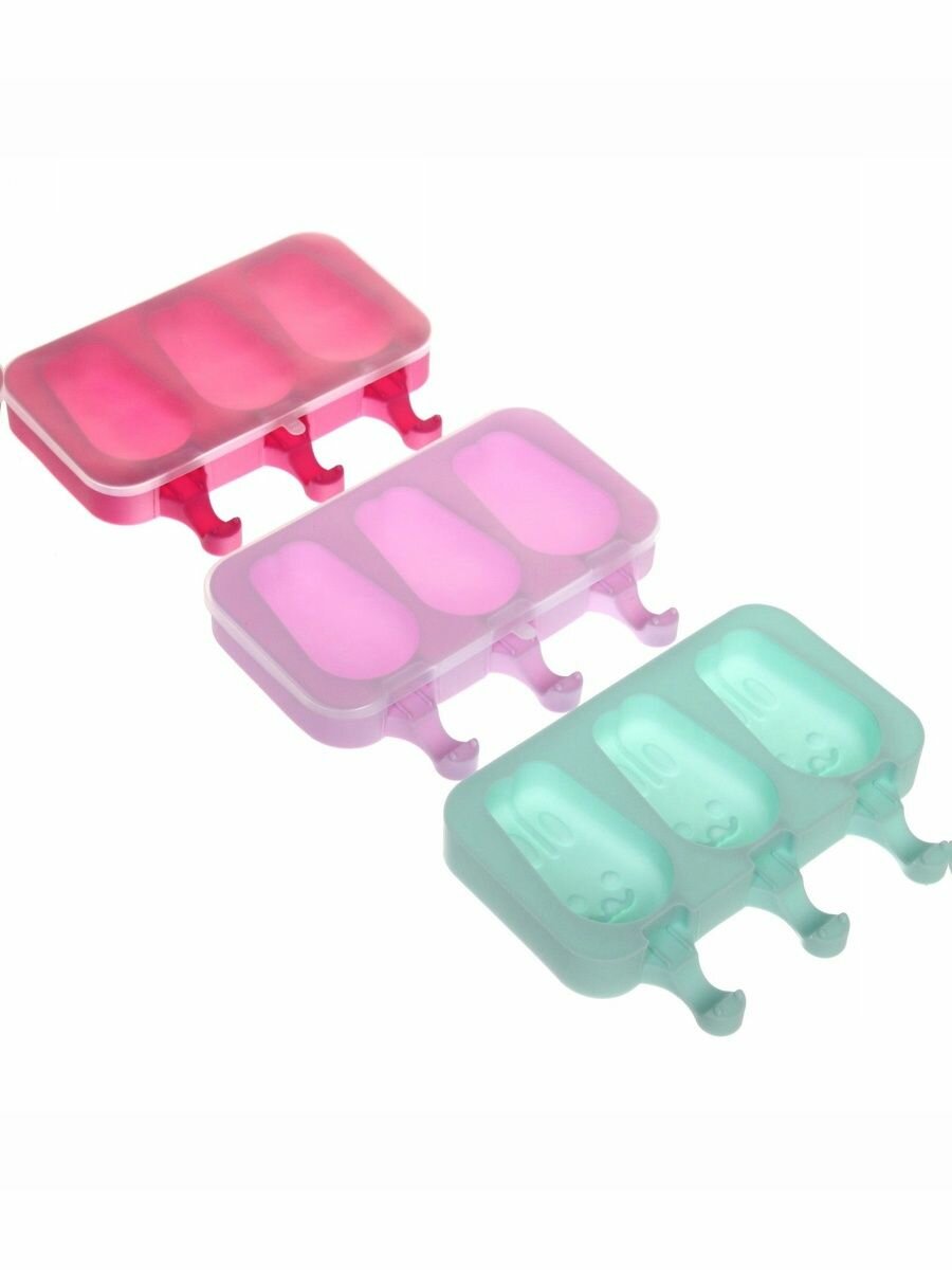 Форма для приготовления мороженого "Зайки" силиконовая 19,5*15см