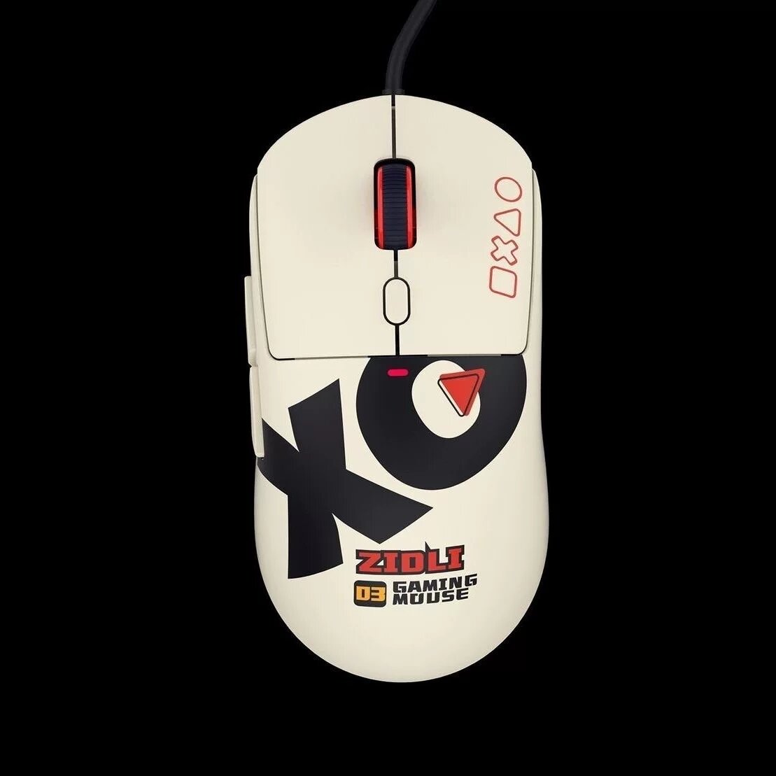 ZGM03 Pro Проводная Игровая Мышь Ретро Белого Цвета, Высокая Точность для ПК