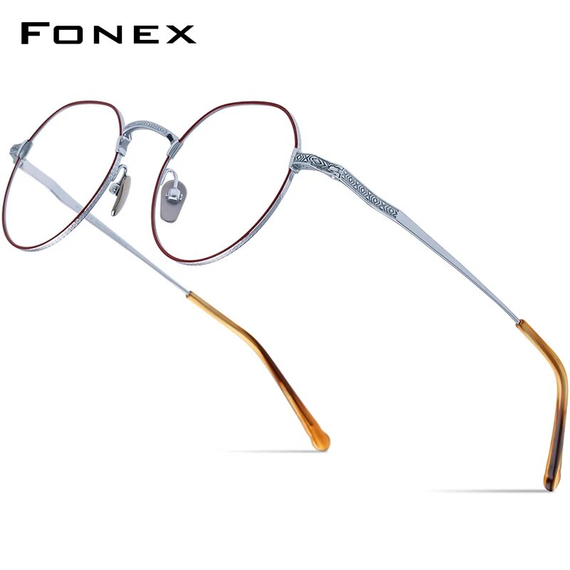 FONEX титановые круглые очки N046
