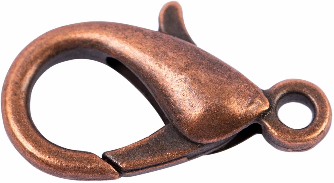 Замок для бус "карабин" больш. DB-02/5 14 мм 5 шт №05 под медь