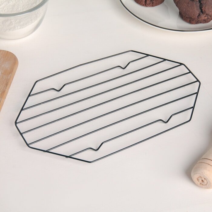 Решётка для глазирования и остывания кондитерских изделий Октаэдр , 25?15?1,8 см, цвет чёрный