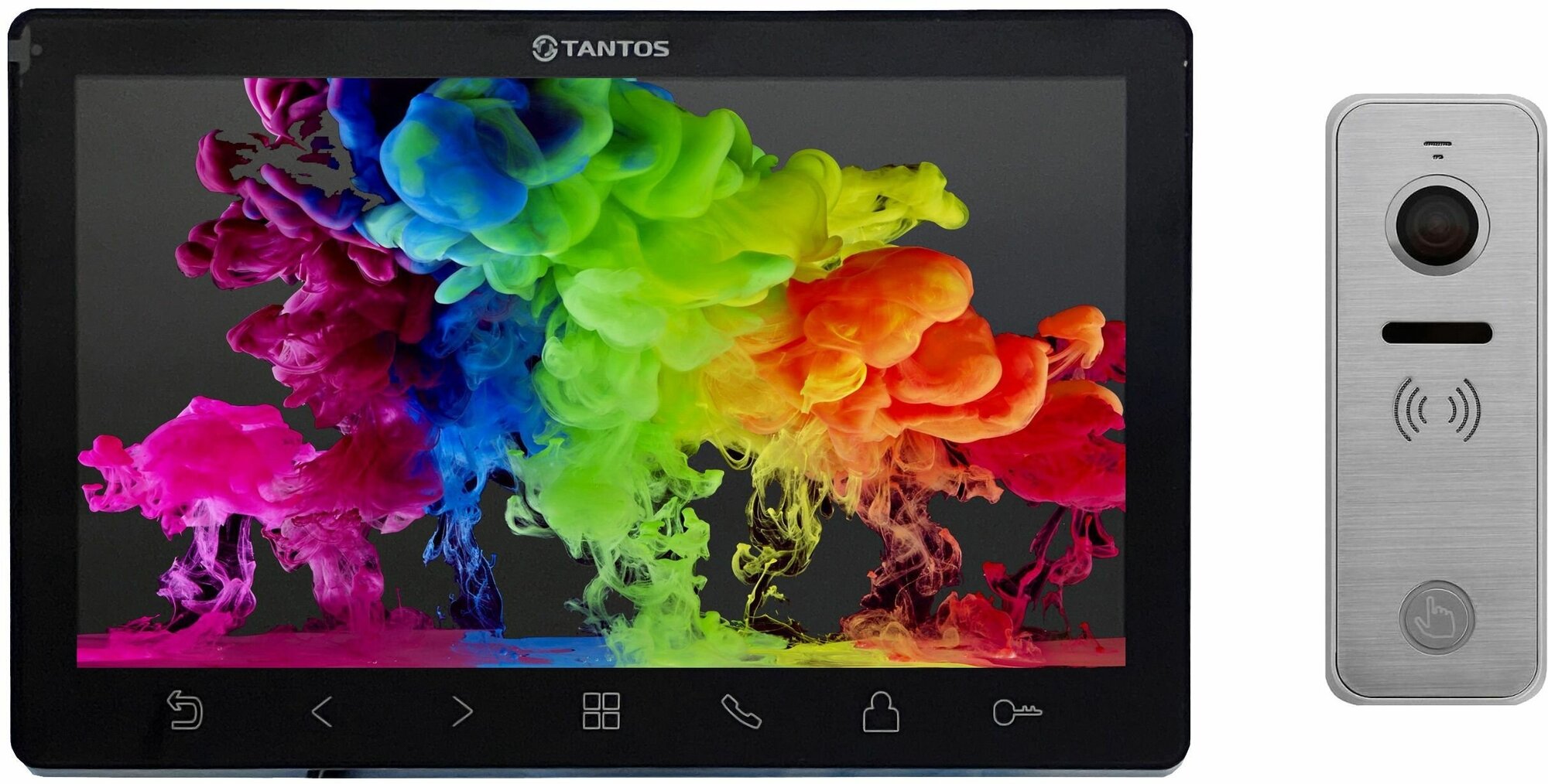Tantos Amelie HD Slim SE (черный) и iPanel 2 HD + (металл) (комплект многофункционального домофона 7" HD)