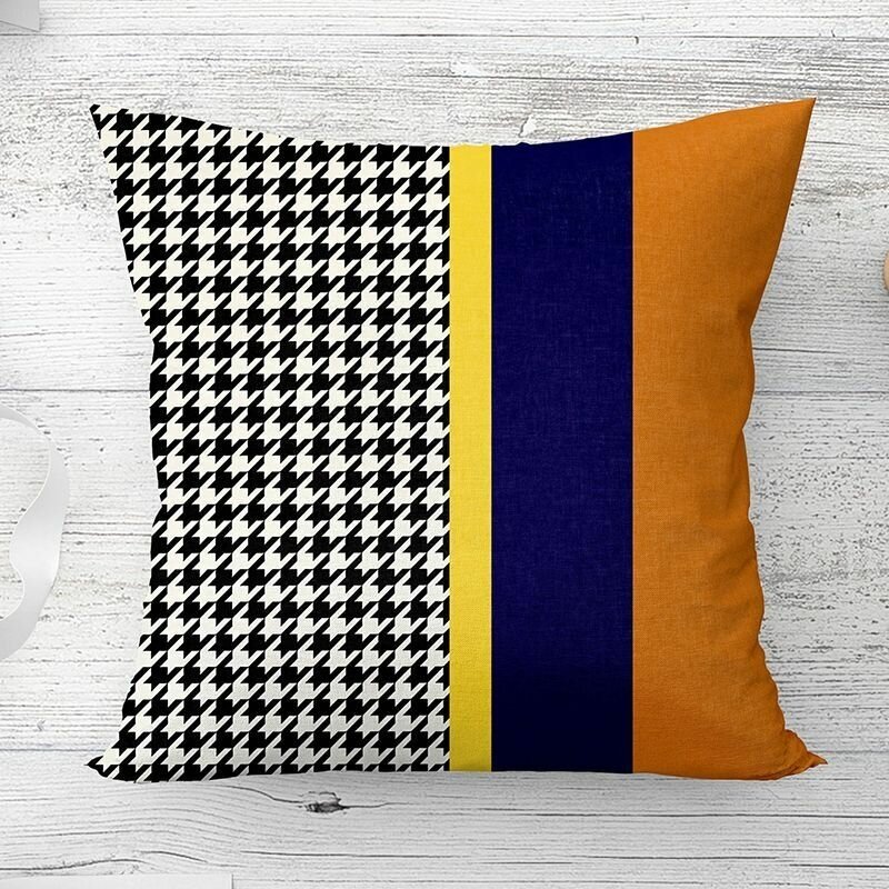 Чехол для подушки Клетка велюр 40х40