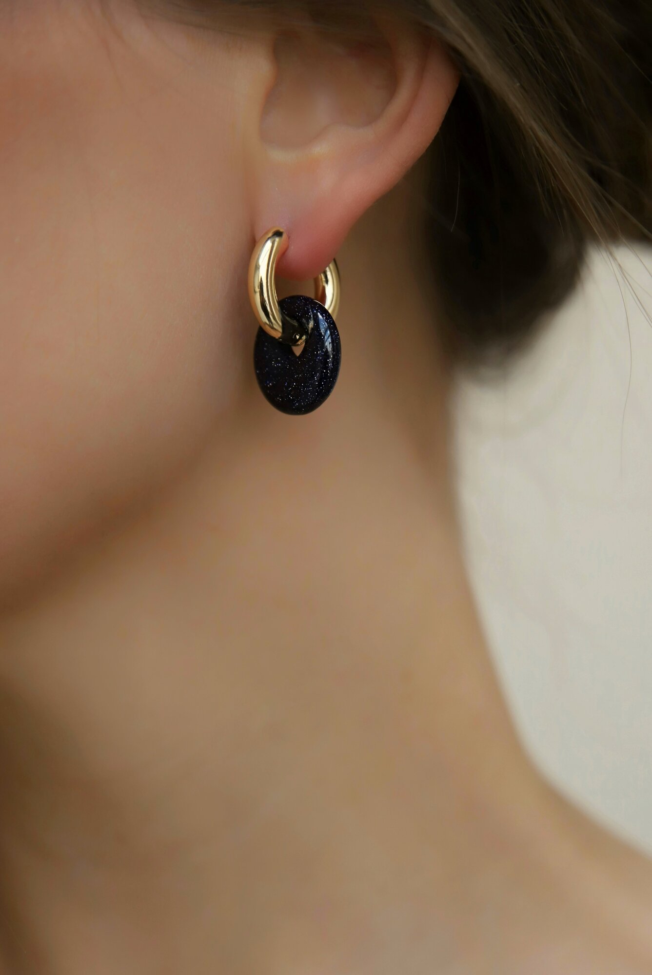 Серьги-трансформеры BLV Jewerly, авантюриновое стекло