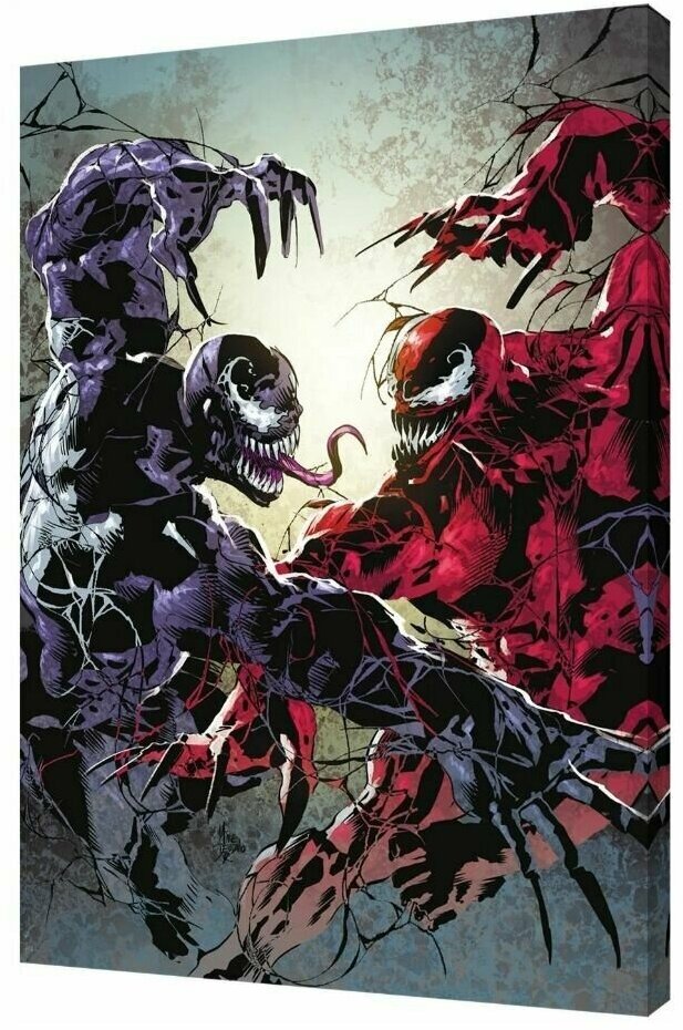 Картина на холсте в раме 50х70 см, Веном, Marvel, постер