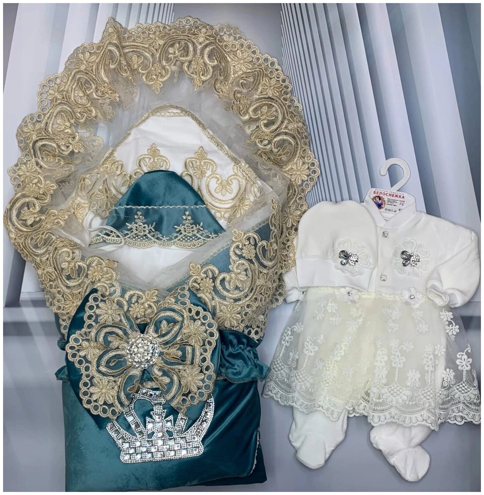 Конверт для новорожденного на выписку нарядный в роддом для девочки