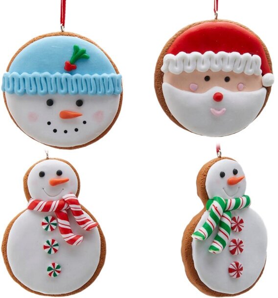 Набор елочных игрушек Праздничное печенье - Christmas Biscotti 8 см, 4 шт, подвеска, EDG (ЭДГ), 684474-95-набор