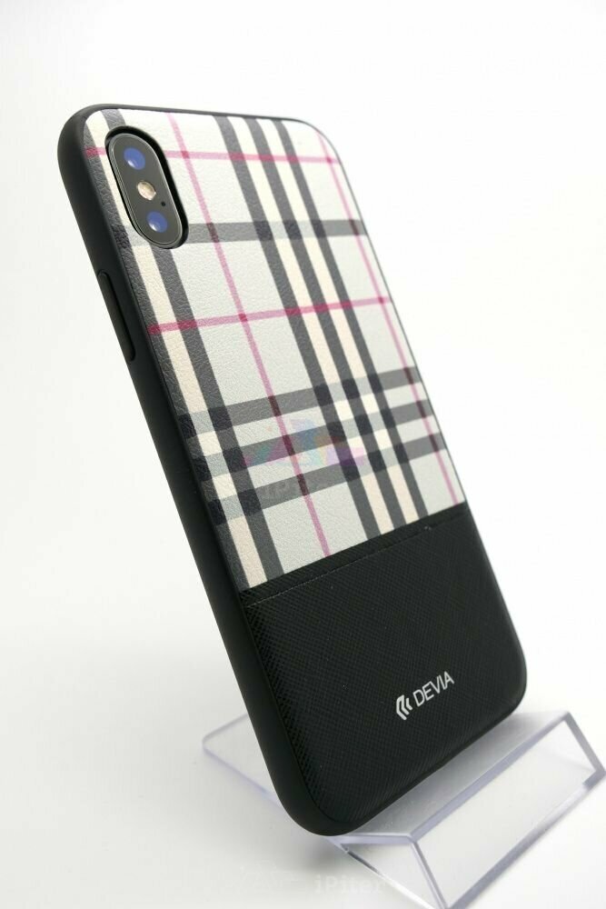 Чехол накладка для Apple iPhone X/XS Devia Lattice case, черная