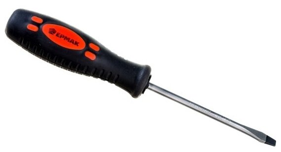 Отвертка с прорезиненной ручкой Ермак SL 6х100мм (-)