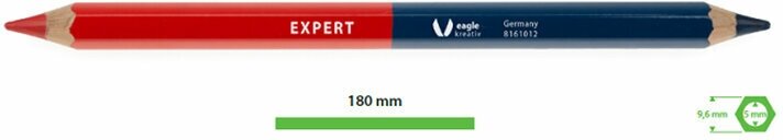 Карандаш трехгранный JUMBO, 180мм Красный/синий