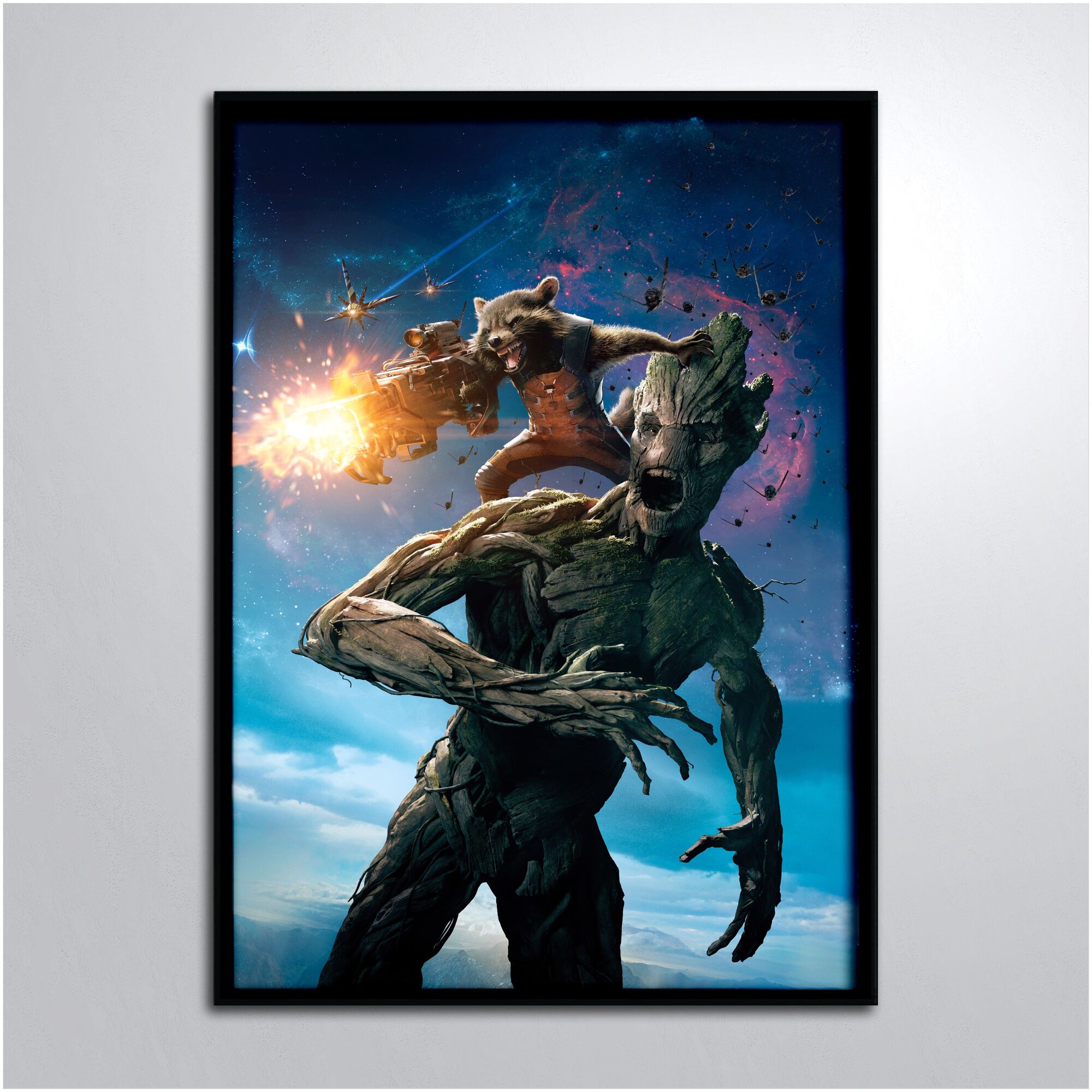 Постер в раме/Марвел Стражи Галактики Оригинал Грут и Ракета Marvel Guardians of the Galaxy