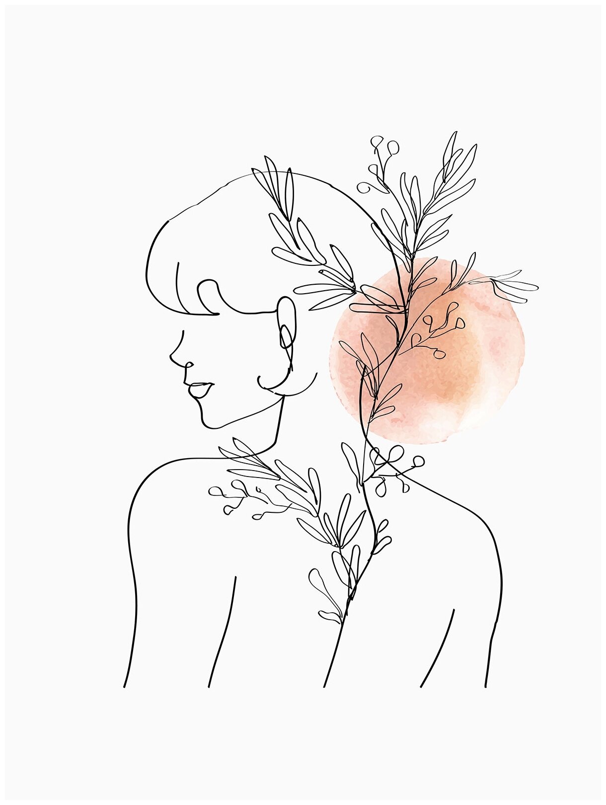 Постер / Плакат / Картина Силуэт со спины 40х50 см в подарочном тубусе