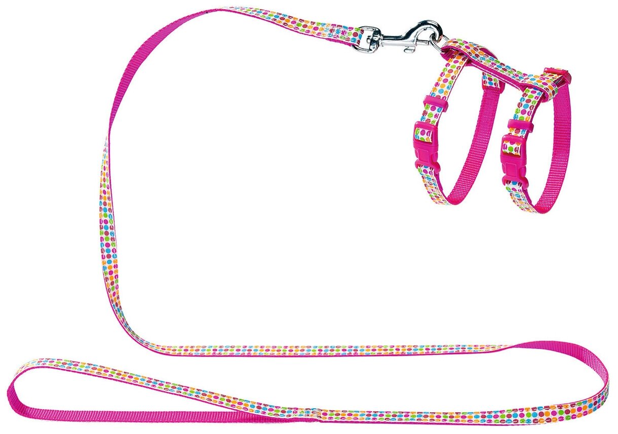 Шлейка для собак и кошек Hunter Smart Seventies нейлон розовая (1 шт)