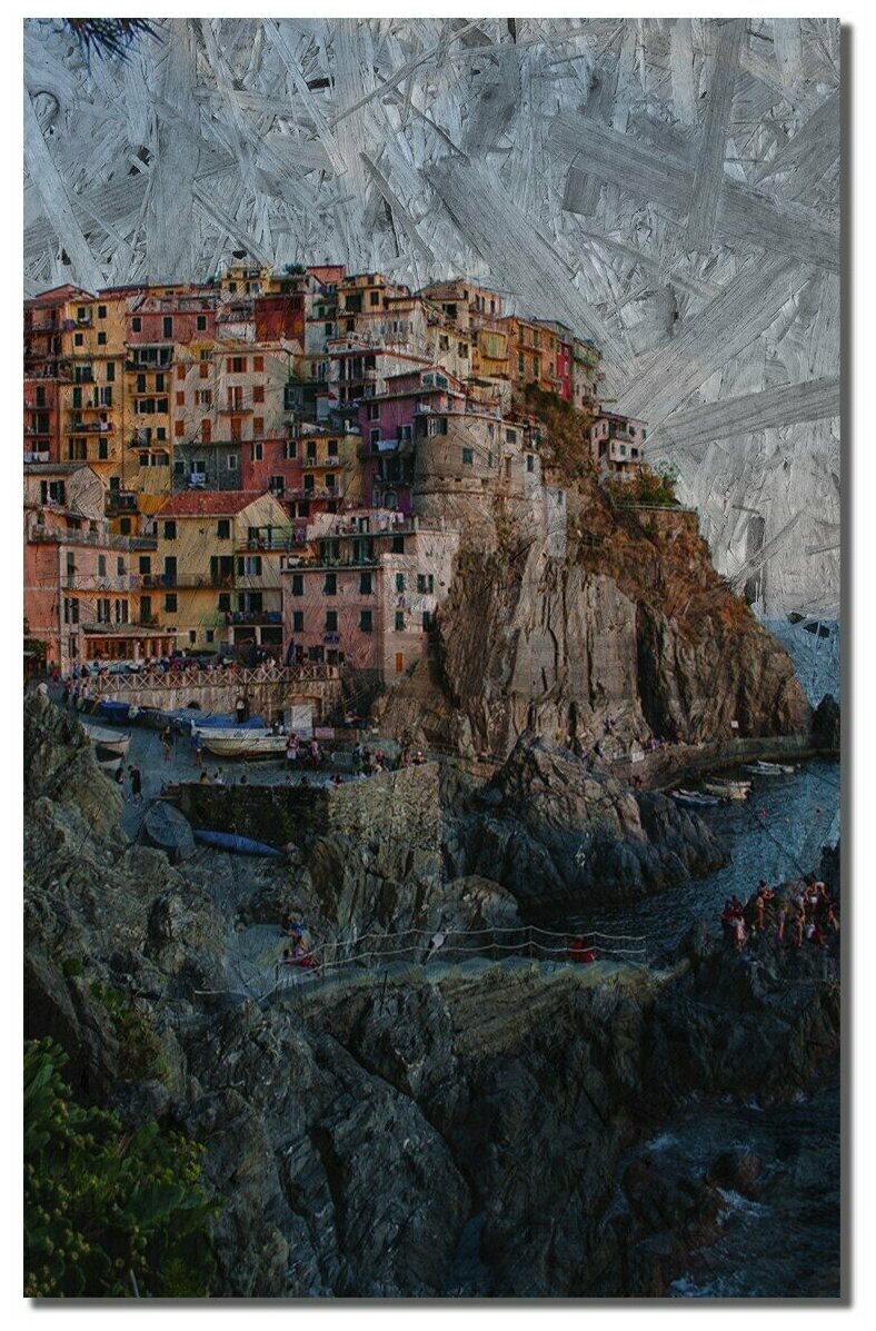 Картина интерьерная на рельефной доске, рисунок Достопримечательности - 4708 В