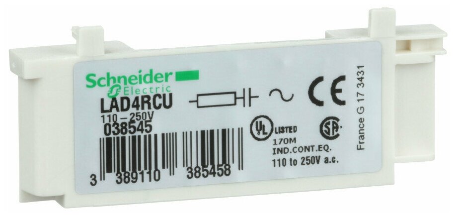 Резисторная цепь Schneider Electric TeSys LAD4RCU для контакторов, 110-240В