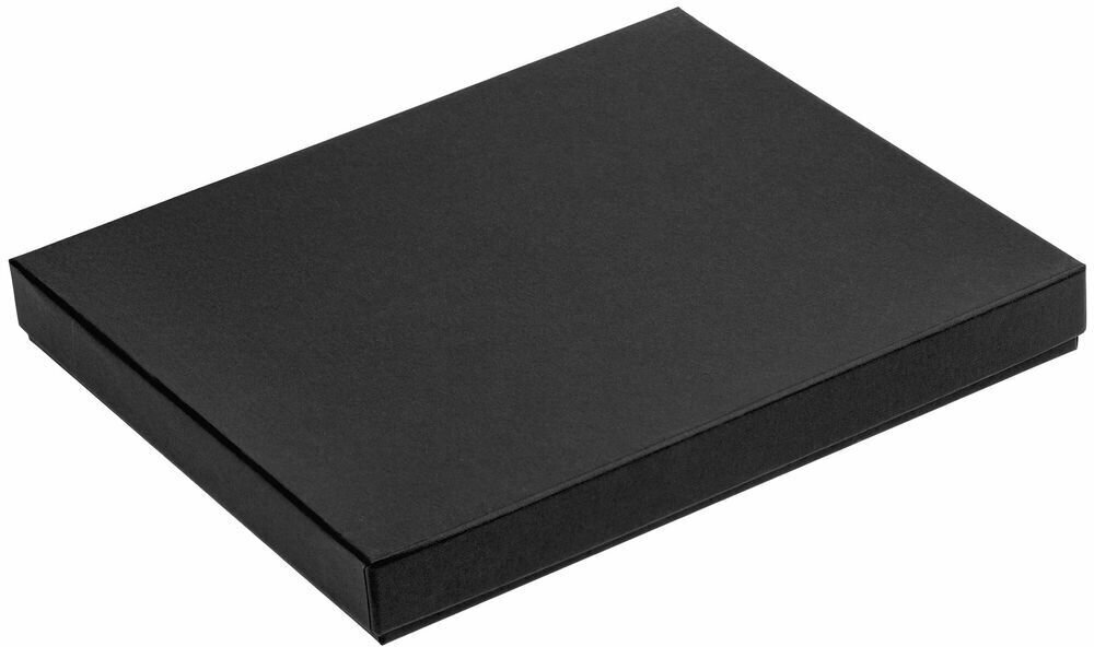 Коробка Overlap с ложементом под ежедневник и аккумулятор, ver.2, черная, 27,8х23,7х3,4 см
