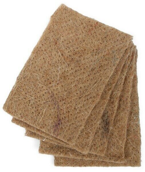 Коврик джутовый для микрозелени, 10 x 15 см, толщина 1 см, набор 5 шт.