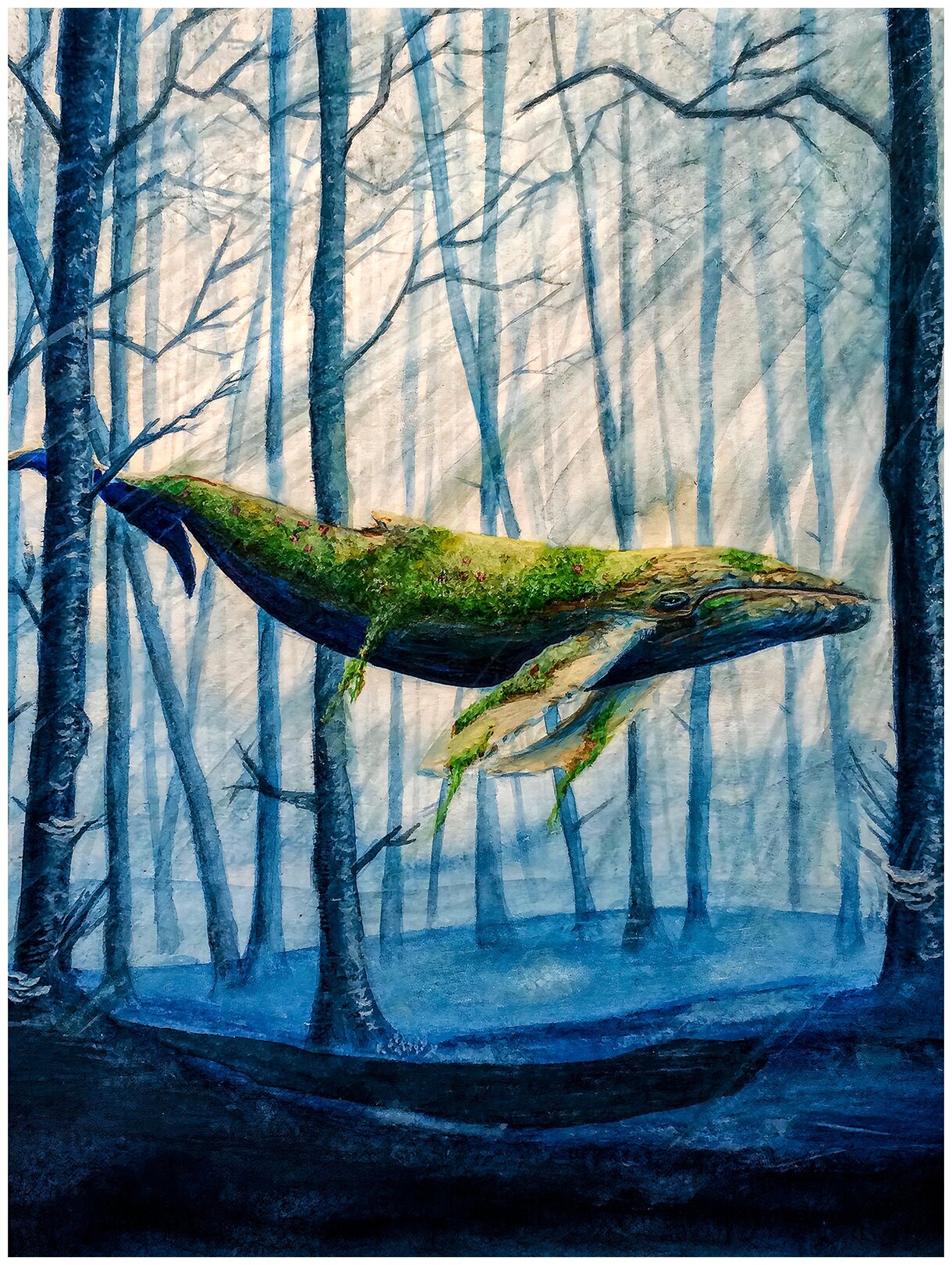 Постер / Плакат / Картина Дерево-кит 50х70 см в подарочном тубусе