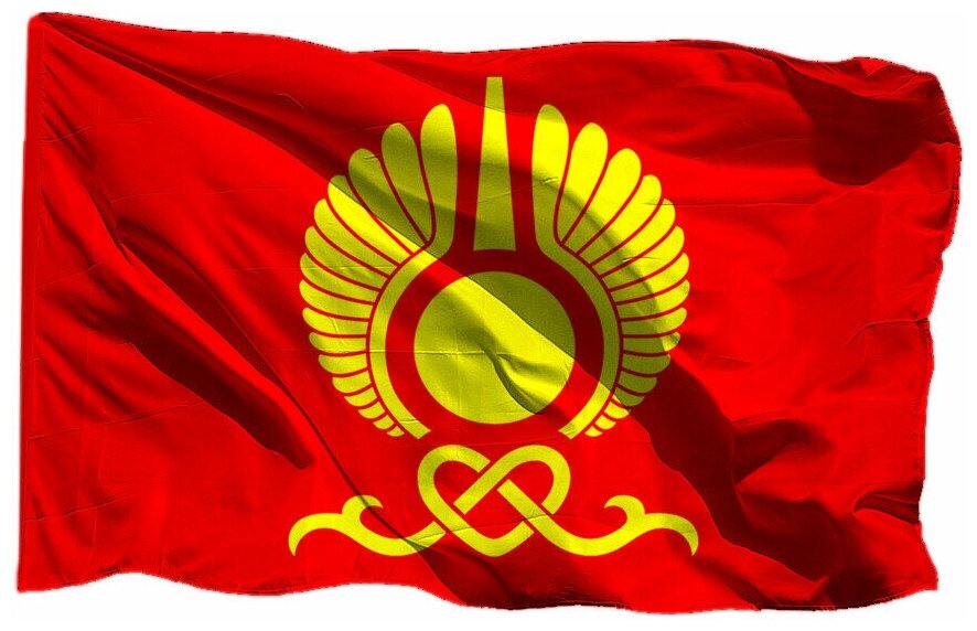 Флаг Кызыла на шёлке, 90х135 см - для ручного древка