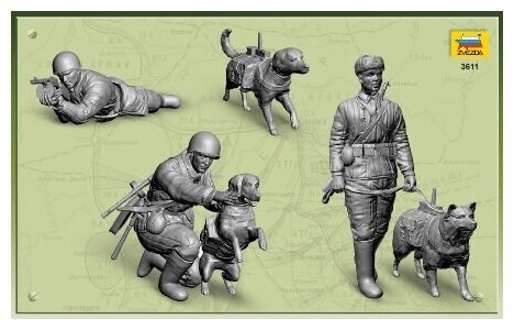 Набор фигурок 3611 Истребители танков с собаками