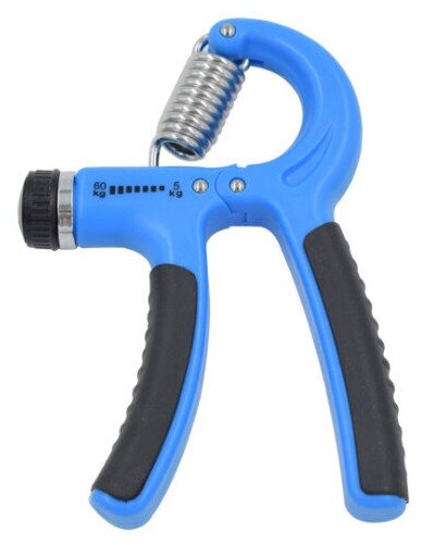 Эспандер кистевой голубой, Эспандер для рук пружинный, с регулировкой нагрузки от 5 кг до 60 кг