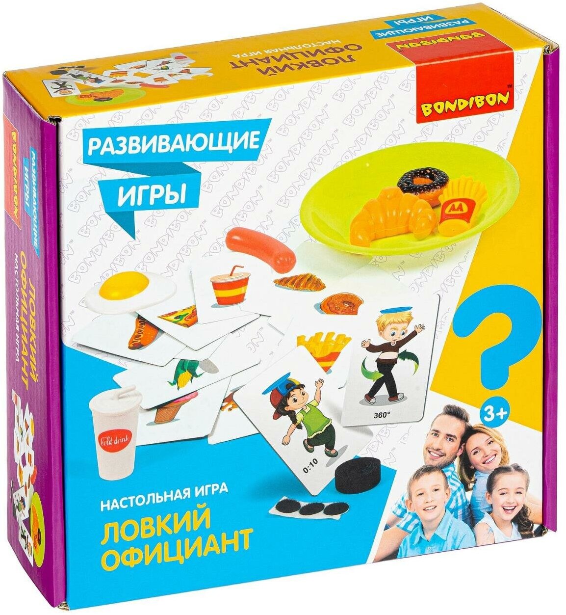 Настольная игра Bondibon Ловкий Официант, развивающая, для 1-4 игроков, от 3 лет