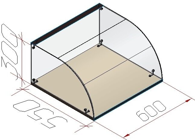 Витрина стеклянная настольная кондитерская для выпечки глубина 55 см. длина 60 см. высота 30 см. без полки с подсветкой